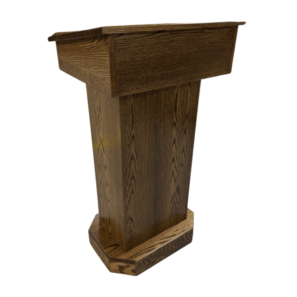 Senator Lectern – Solid Red Oak Wood Podium