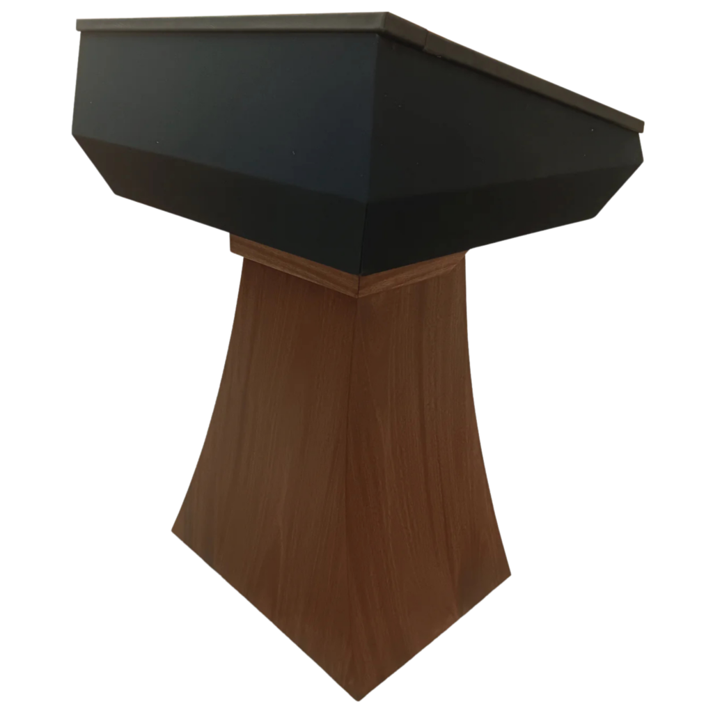 Statesman Solid Wood Lectern - Modern Curved Wood Lectern