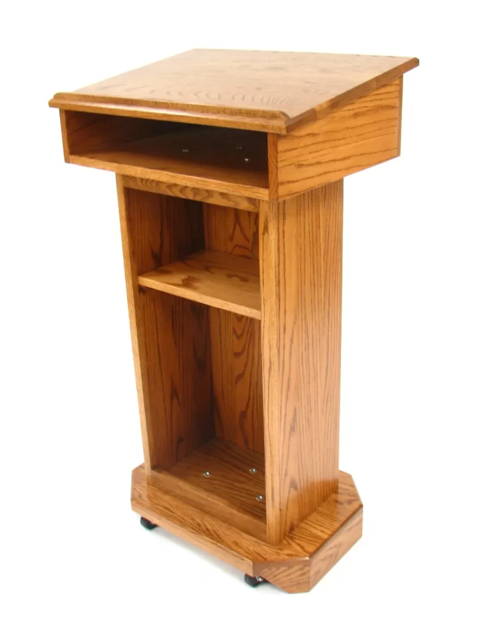 Senator Lectern – Solid Red Oak Wood Podium